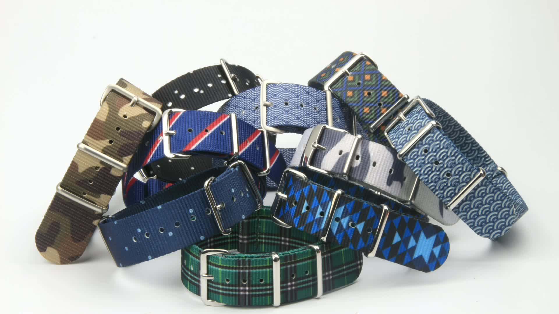 Camo Print Watch Straps Soft Nylon Watch Bands Seatbelt Nato Strap ...