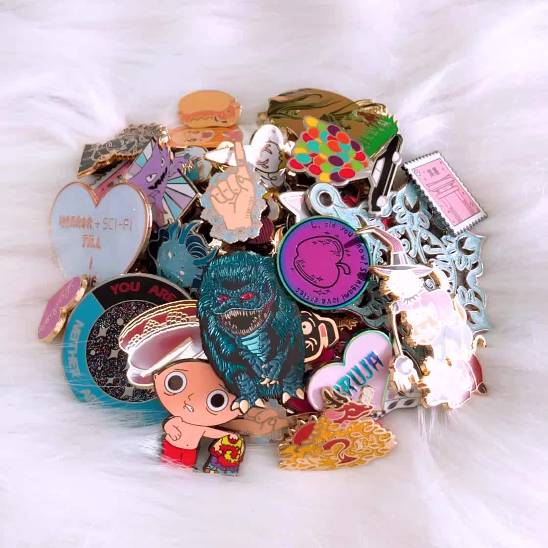 Funny Lapel Pin Custom Hard Enamel Metal Badge Glitter Pins From China ...