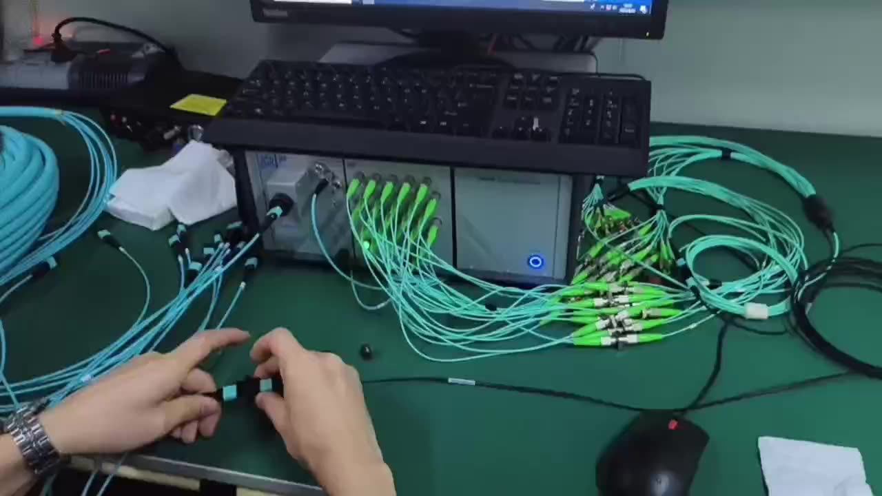 12 Fibers Om4 50/125 Multimode Fiber Cable Mtp Female To Mtp Female 3mm ...