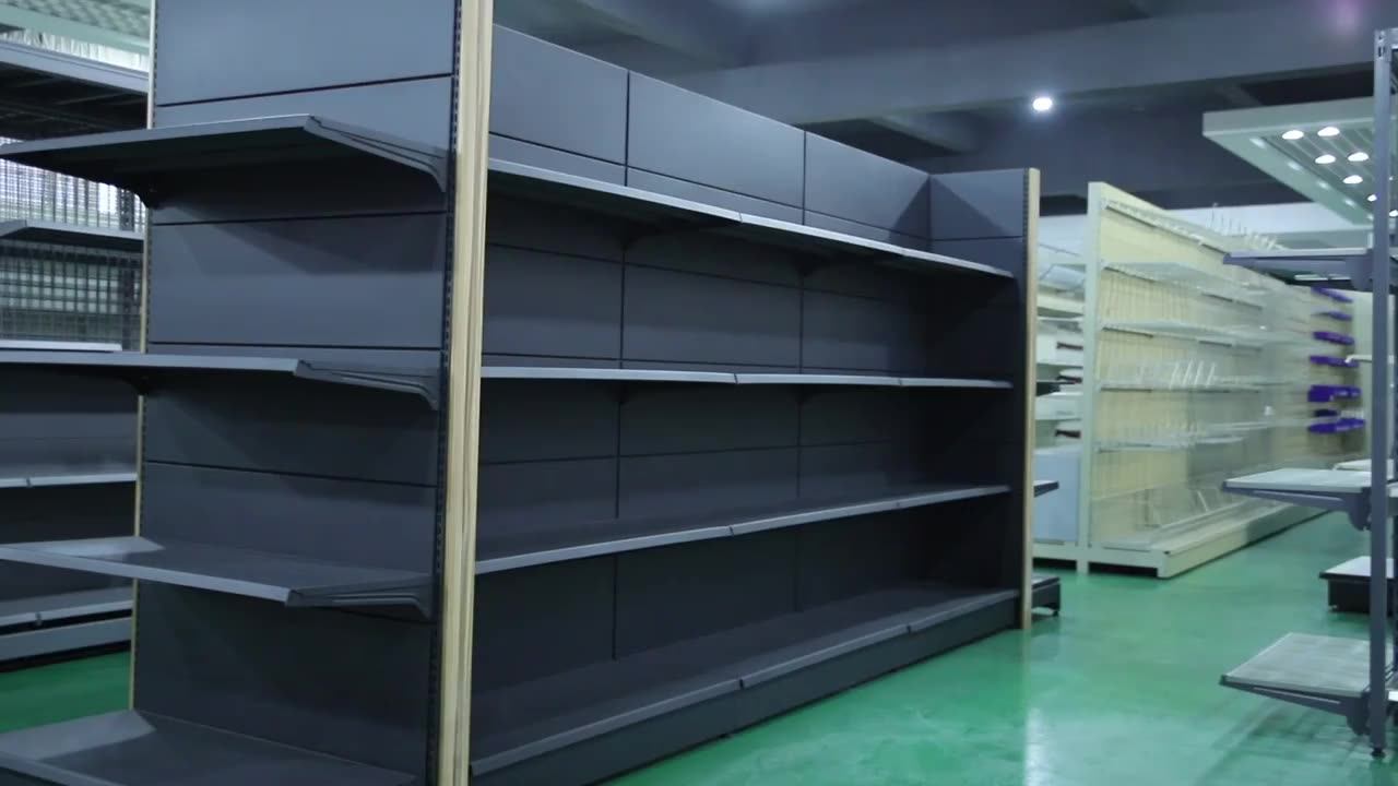 Heavy Duty Luxury Back Panel Shelving/boutique Black Shelves For Retail ...