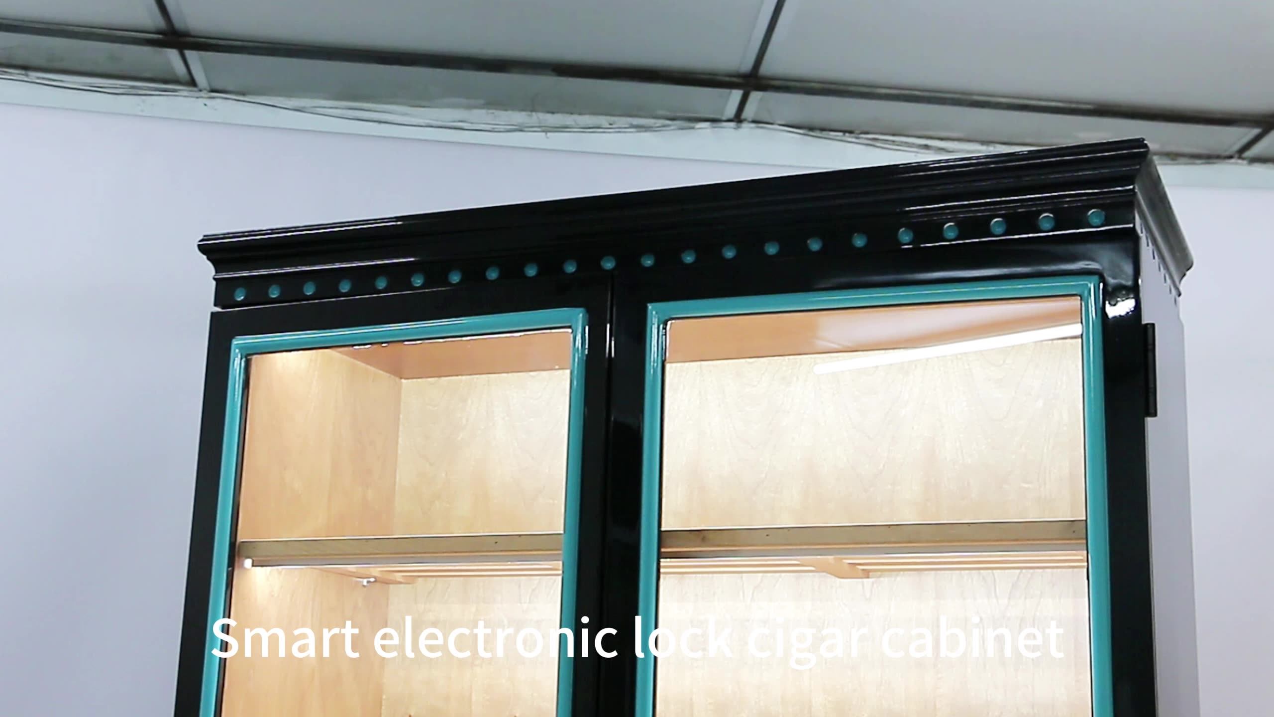 Large Capacity 4000 Ct Double Door Cigar Showcase With Led Light Wooden ...