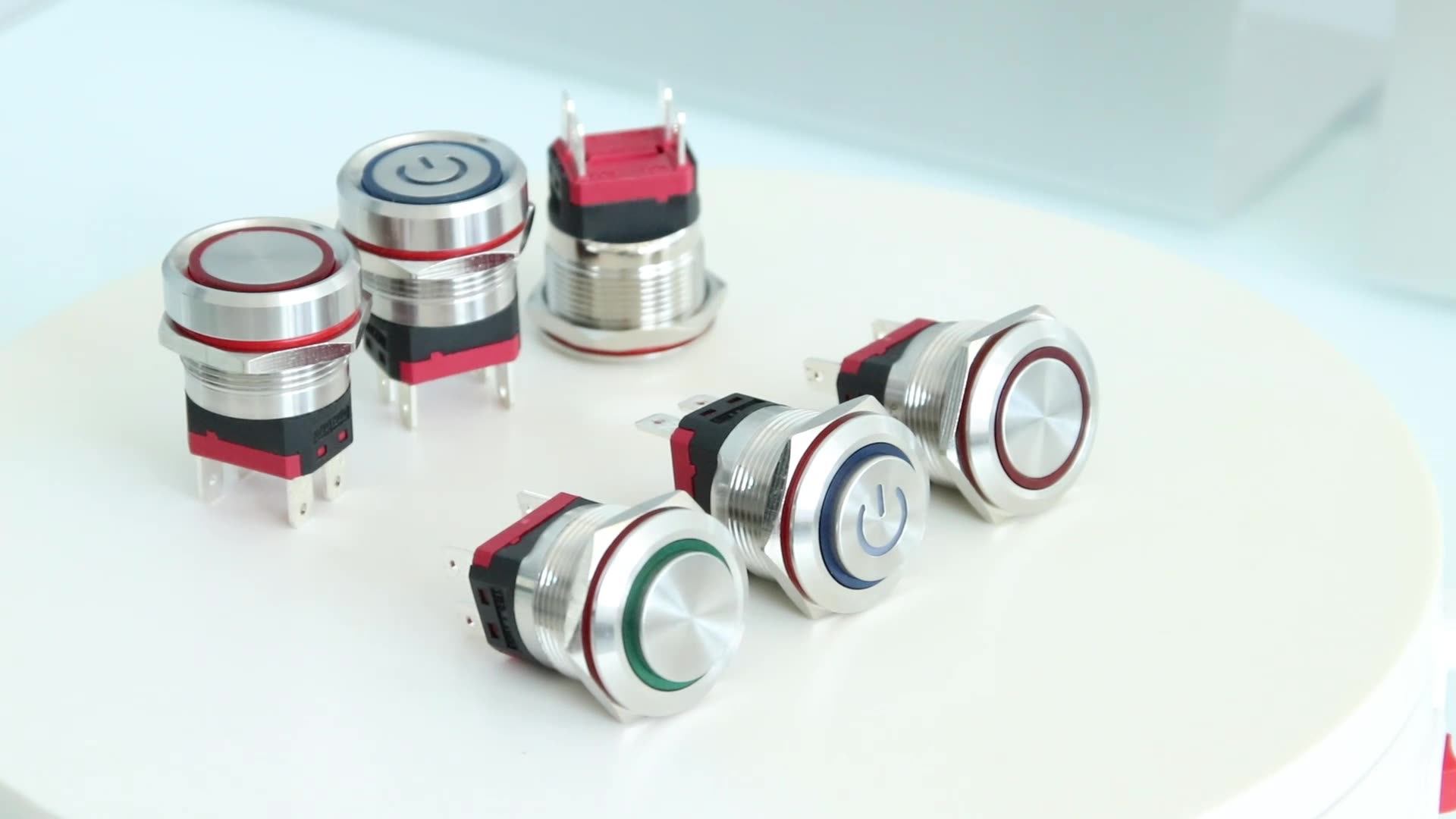 万度22mm金属按钮开关20A电流 2常开 防水启动按键-阿里巴巴