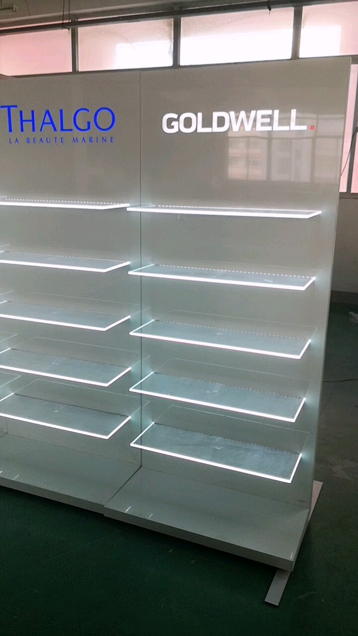 Retail Cosmetic Display Shelf Metal Wood Display Racks Cosmetics Beauty ...