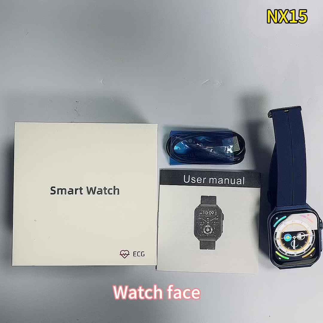1.96inch Hd Screen Bt Call Smartwatch Nx15 Heart Rate Ecg Fitness Tracker Sports Smart Watch ...