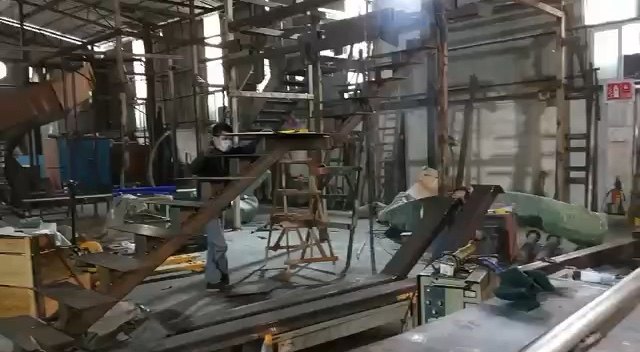 Blackened Mono Beam Straight Staircase With Frameless Glass Railing ...