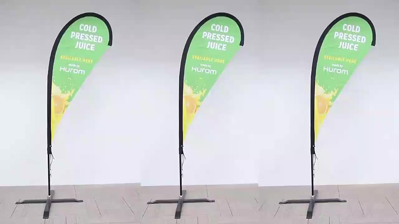 Flexible Aluminum Fiberglass Beach Flag Pole Teardrop Feather Square ...