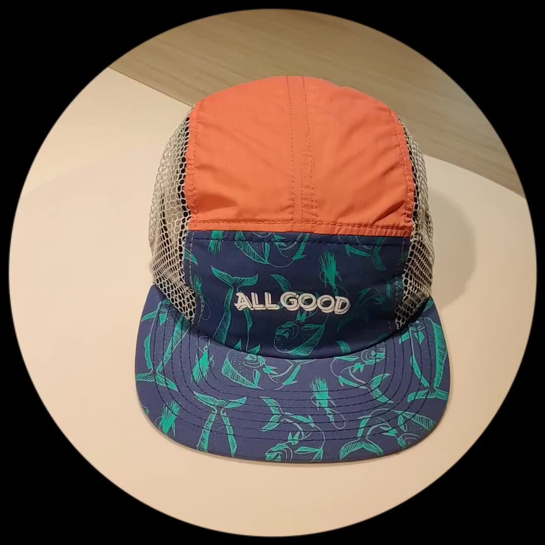 Oem Custom Breathable Mesh Running Hat Cap 5 Panel Nylon Camper Hats ...