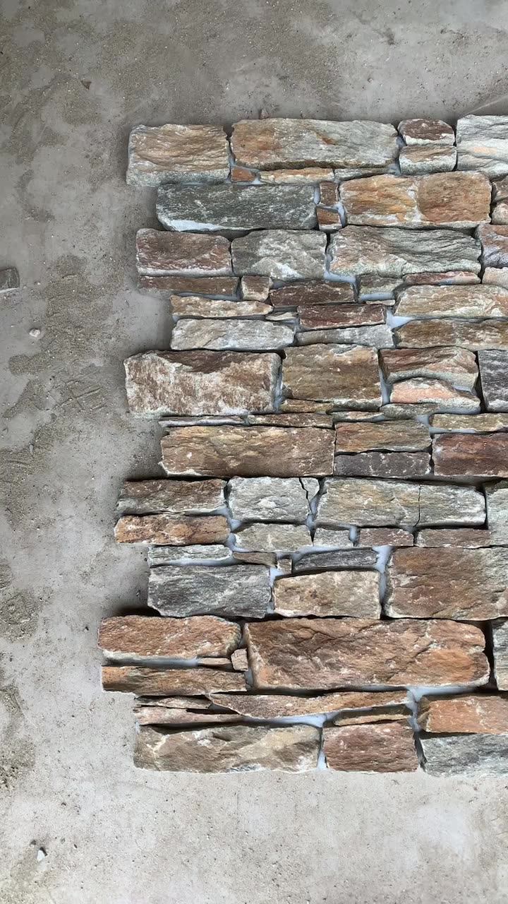 Wall Stone Cladding Rusty Quartzite Cement Ledgestone Concrete Mesh Wallstone - Buy Decorative ...