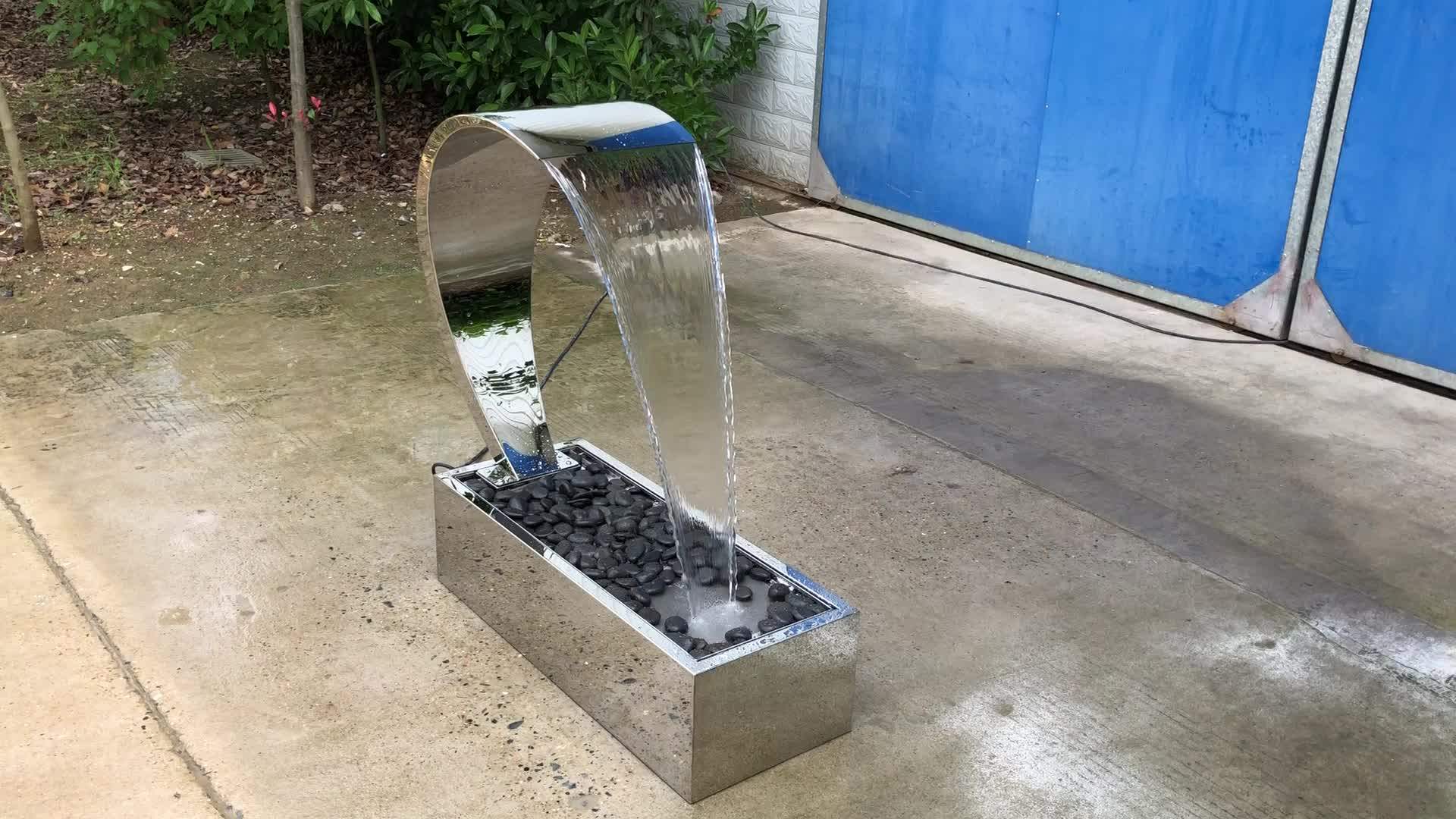 Free Standing Moon Shape Garden Waterfall Cascade Spillway Stainless ...