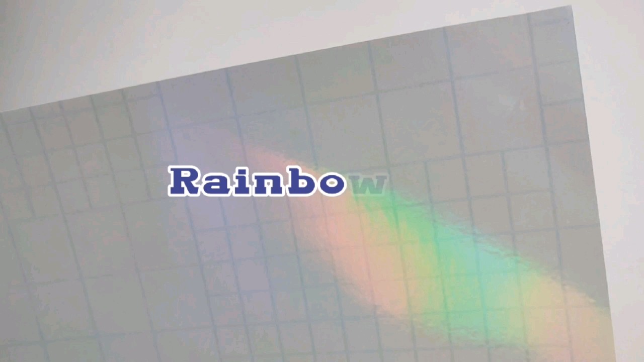 Grids Rainbow 50mic Cool Laminate 8.5*11 Water Resist Transparent Holographic Overlay A4 Cold ...