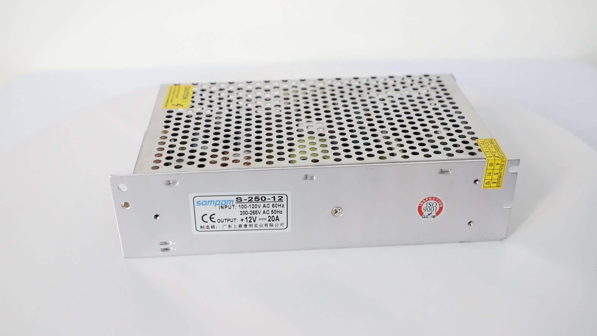 Sompom 12 Volt 20 Amp Smps 250w 240w Switching Led Power Supply 12v 20a ...