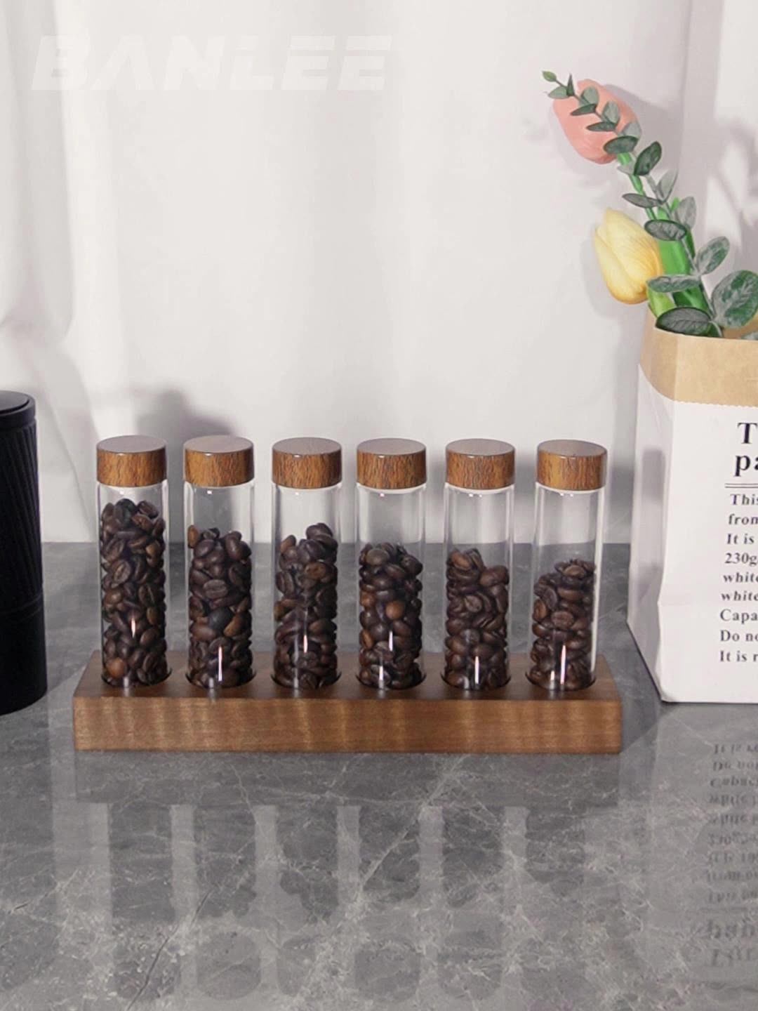 Walnut Wooden Display Rack Stand Glass Test Tubes For Single Dose ...