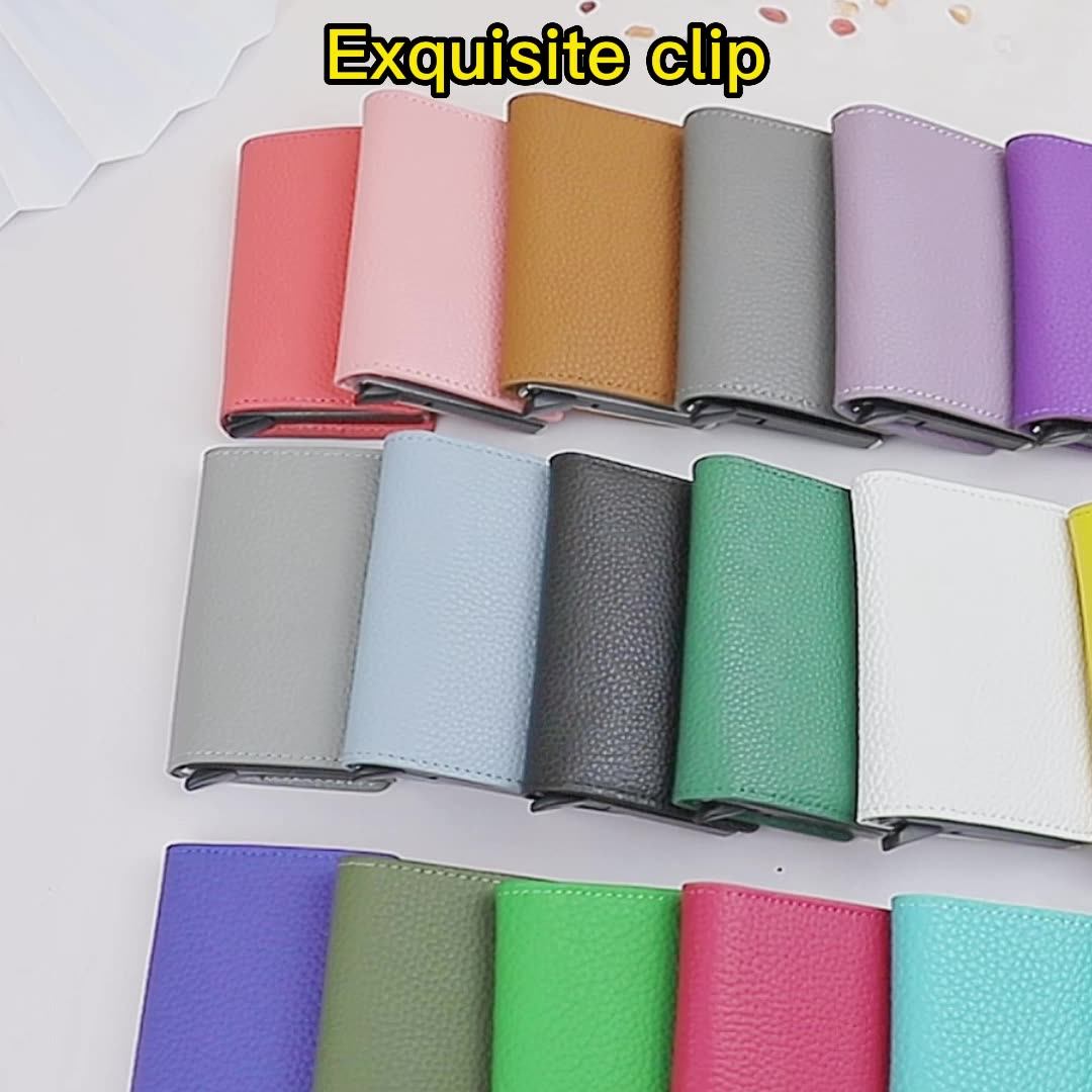 Leather Smart Wallet Minimalist Pop Up Credit Card Holder Magnetic ...