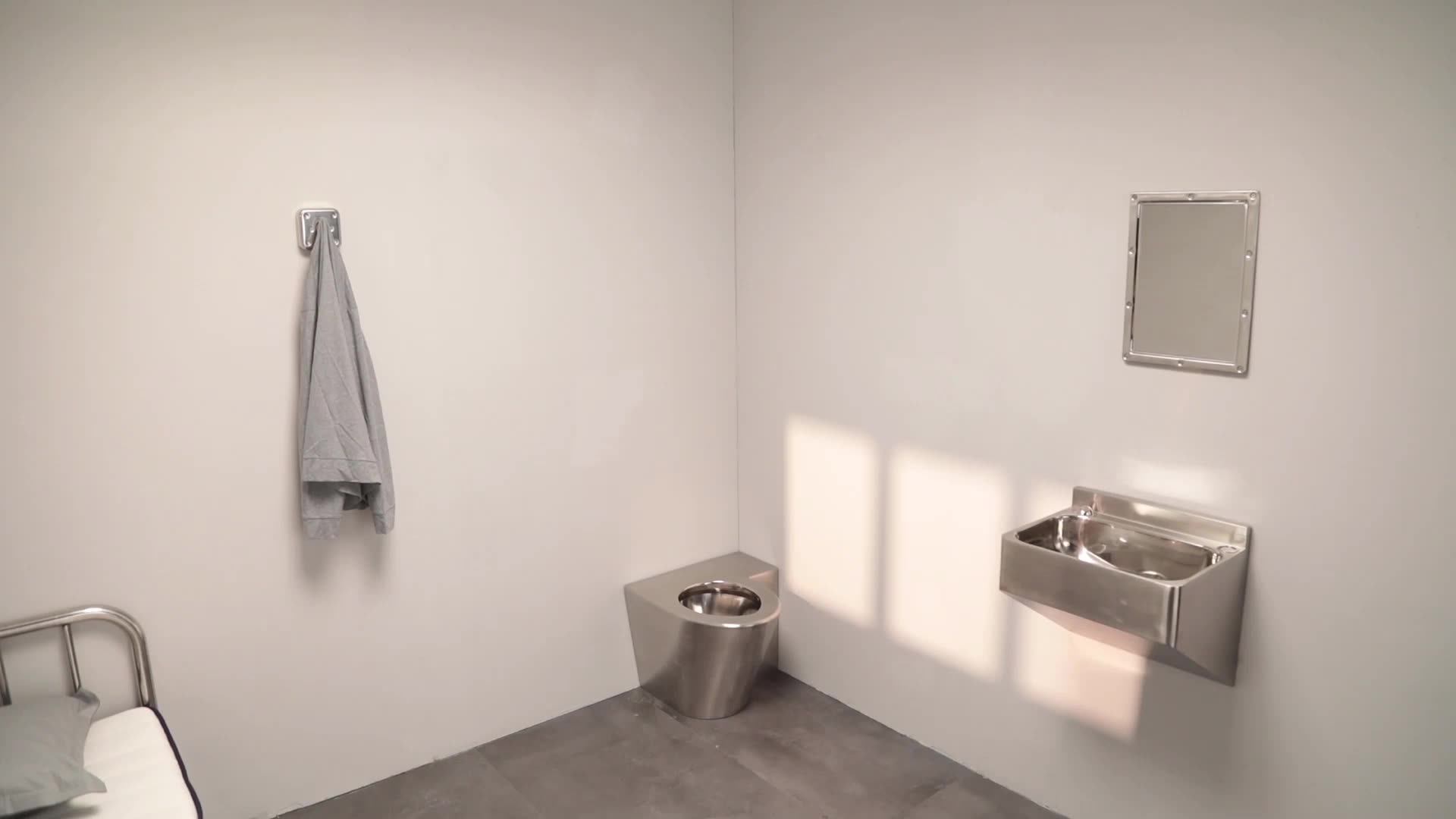 Customized Wash Hand Basin Sink Stainless Steel Prison Style Wall ...