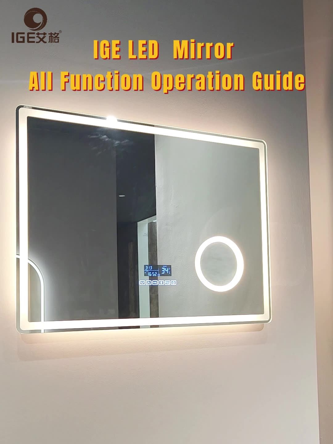 Rectangular Led Mirror Touch Sensor Wall Mounted Mirror Resort Hotel ...