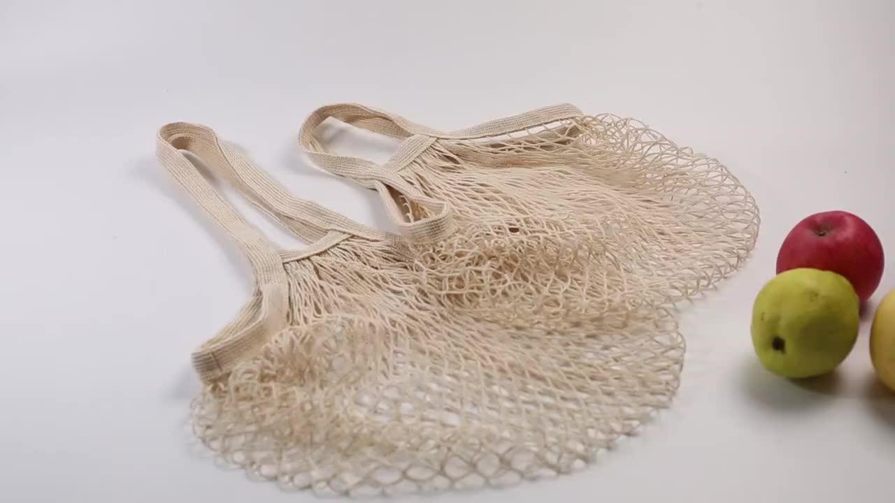 Reusable Eco Friendly Cotton Beach Net Shopping Bag - Buy Reusable Net ...