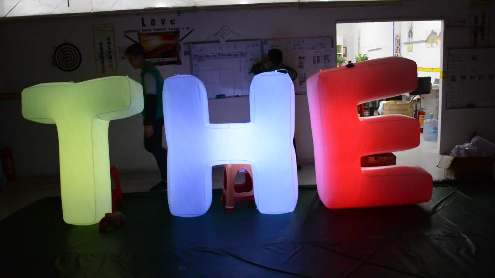 Inflatable 3 D Letter A Balloon Customized Color Change Led Lighting ...