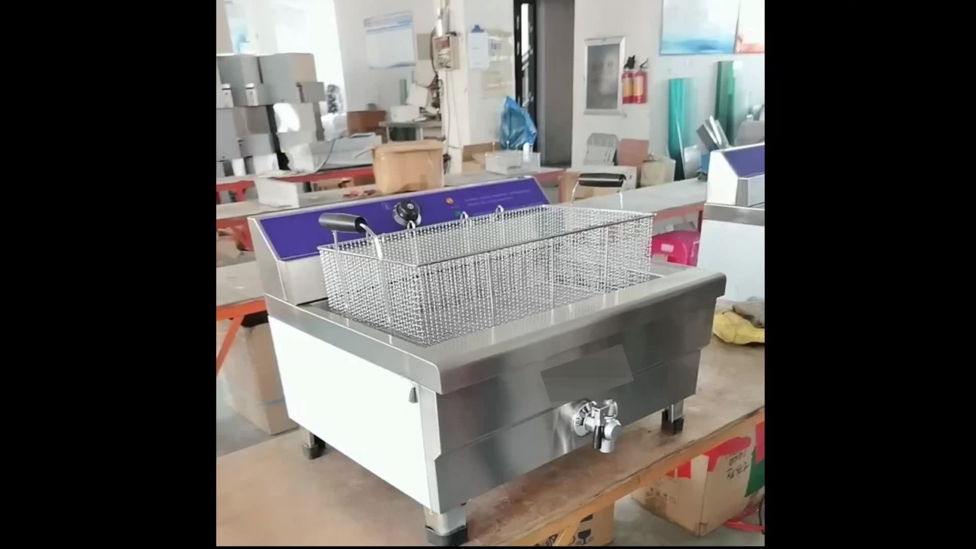 30l Large Tank Industrial Electric Spiral Potato Chips Fryer With Oil ...