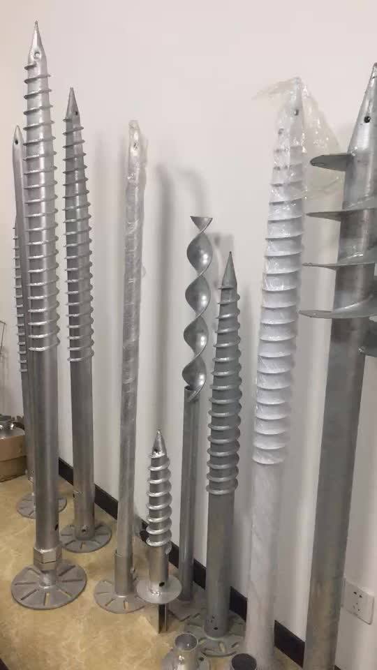 Ce Certificated Galvanized Helical Ground Screw Piles For Solar Plant ...
