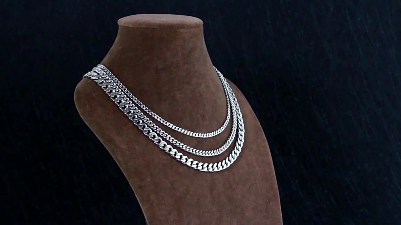 Custom Cuban Link Curb Chain Necklace Joyeria De Plata 14k 18k Gold ...