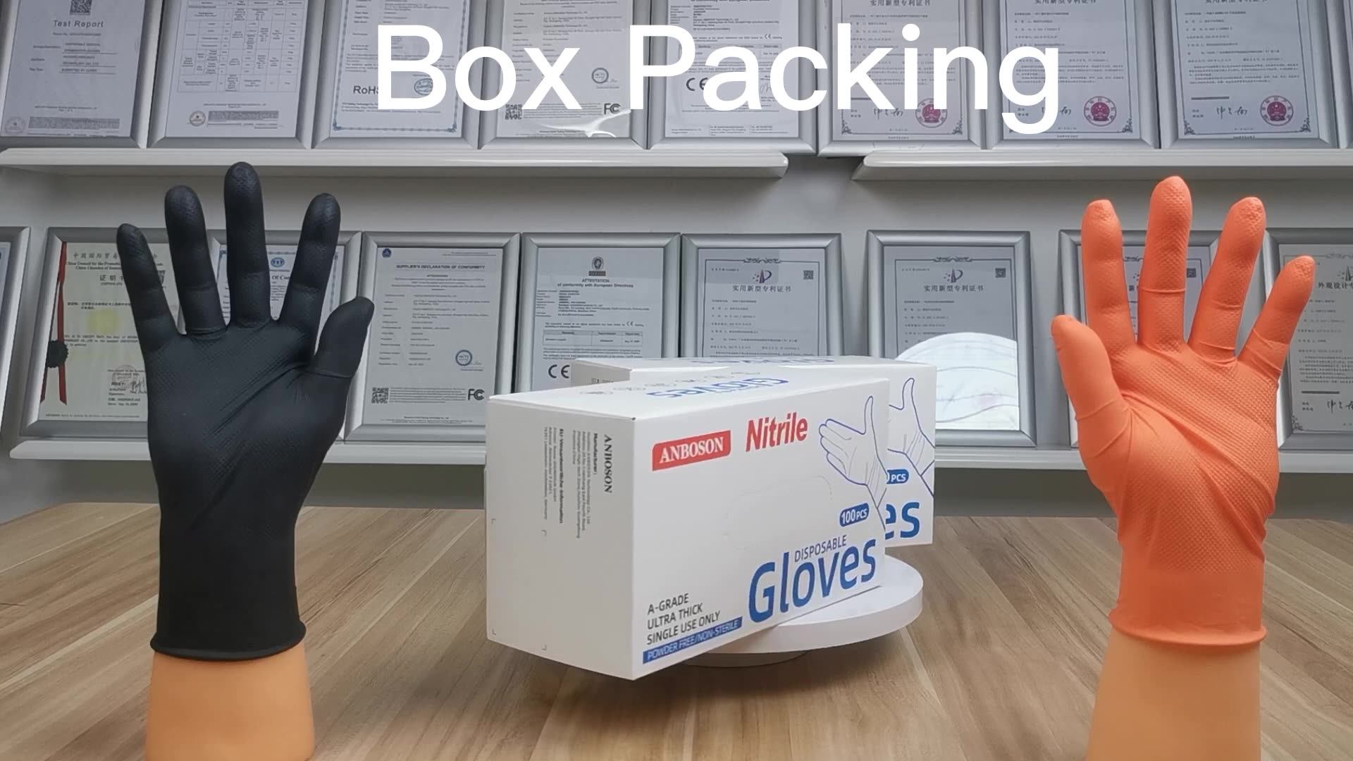 8mil Latex-free Raised Diamond Texture Nitrile Disposable Gloves For ...