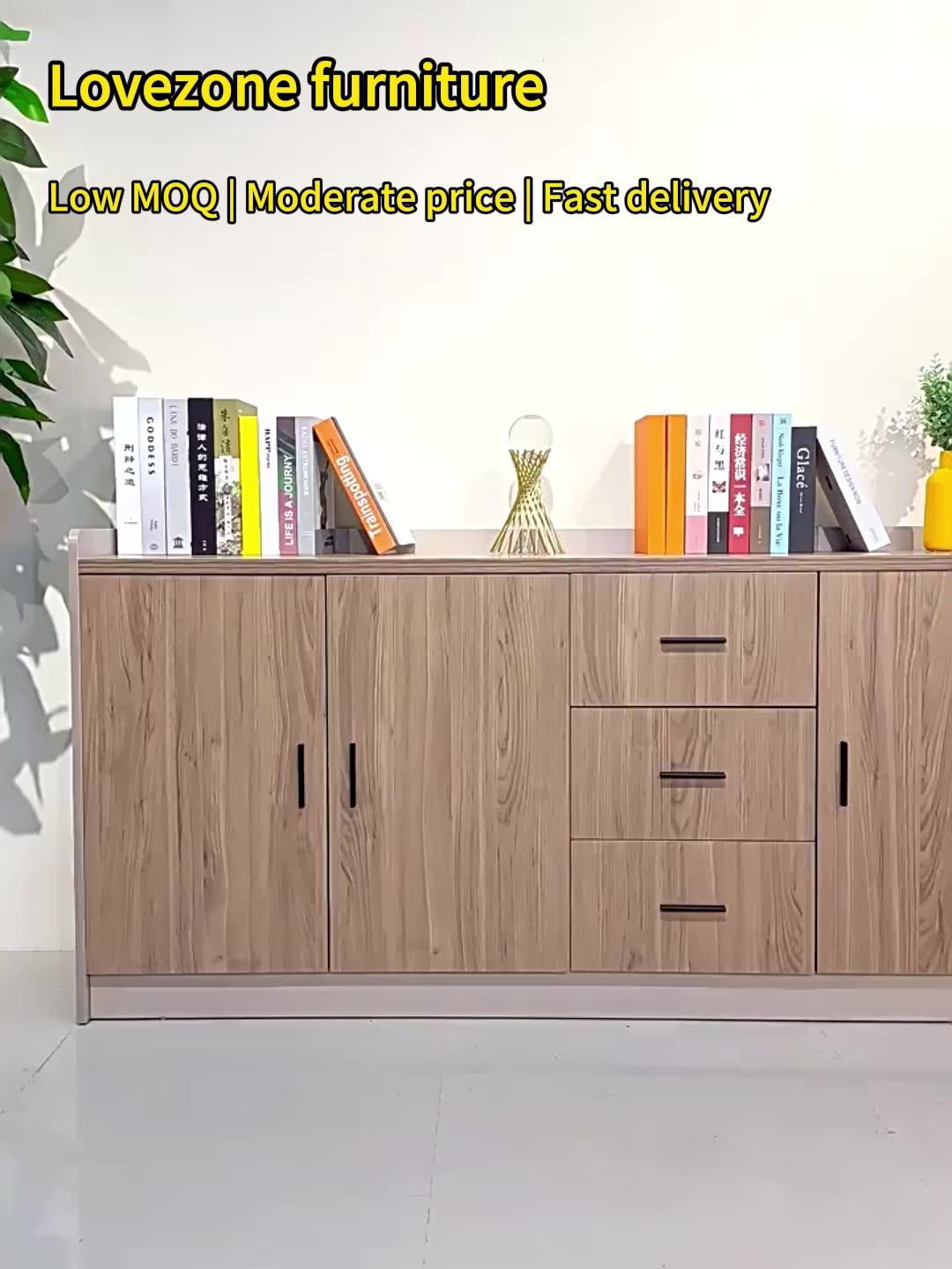 Office Workstation Furniture Modular Wood Organizer File Storage Double ...