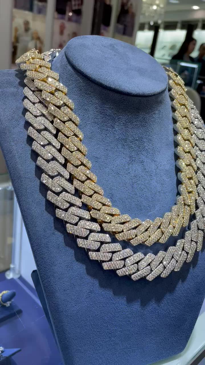 Factory Custom Iced Out Lab Grown Diamond Cuban Link Chain Hip Hop ...