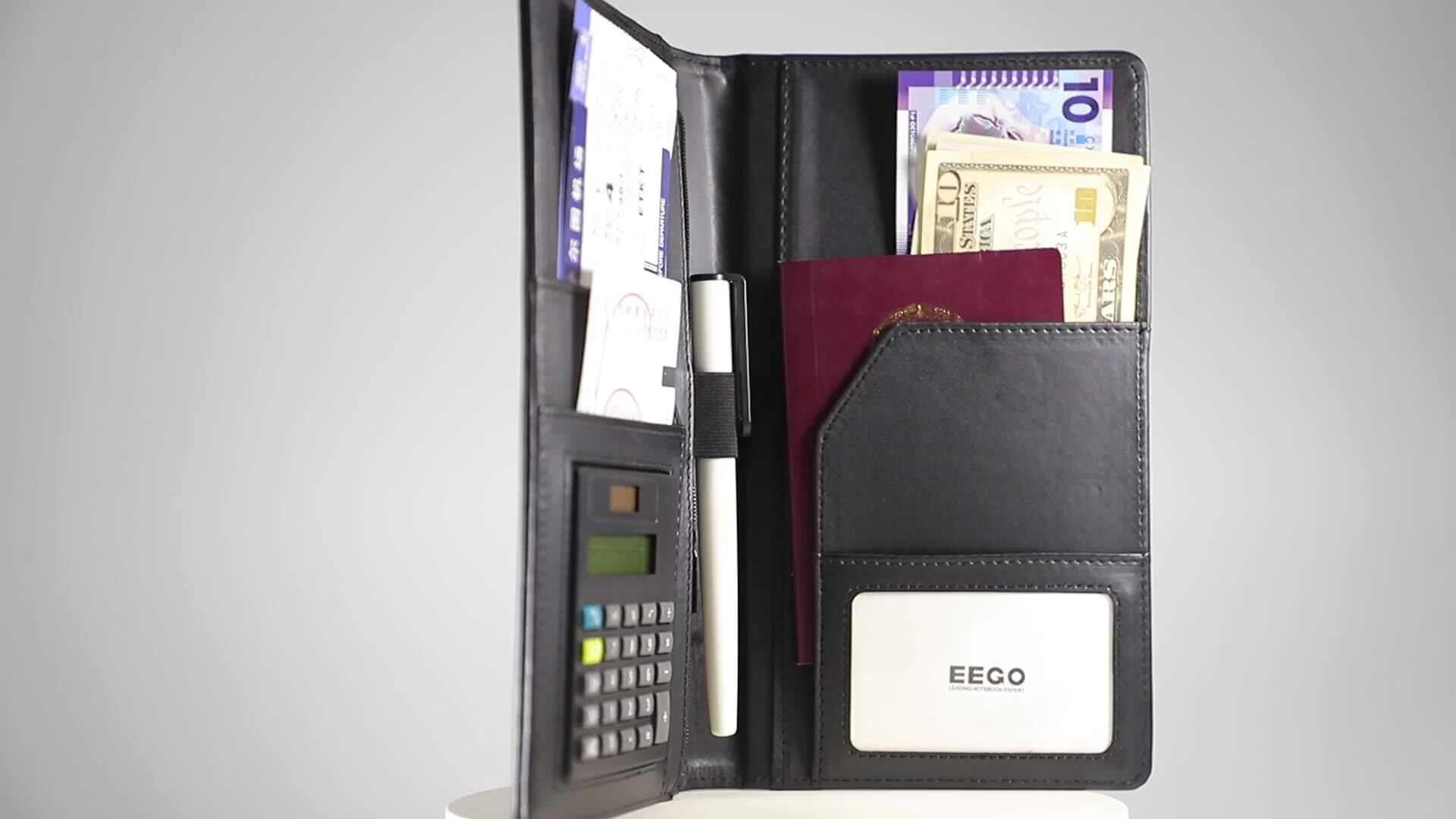 Custom Logo Premium Pu Leather Multi-function Restaurant Server Book ...