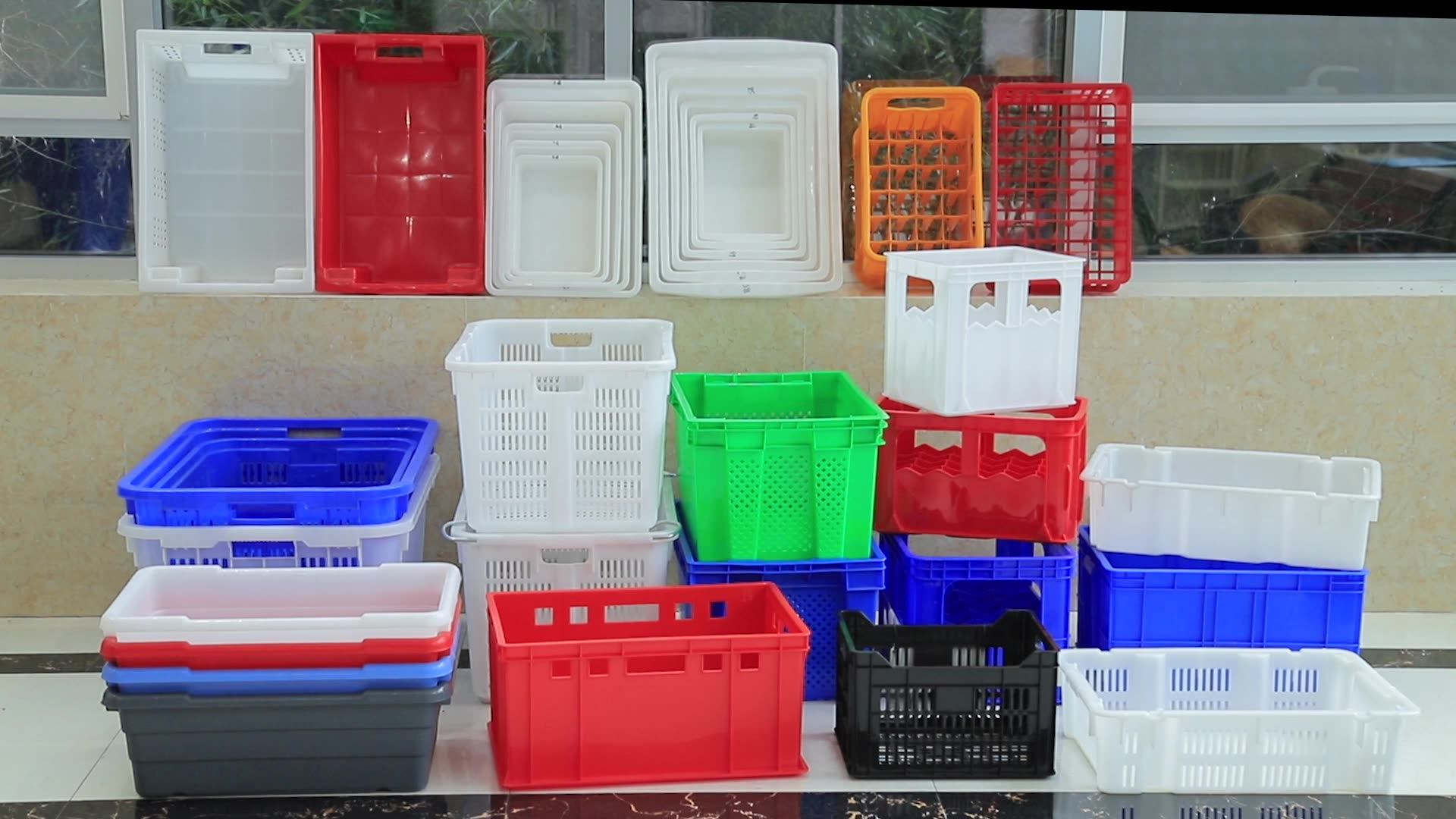 Factory Sale Plastic Stackable Butcher Red E3 Meat Crate For Poultry ...