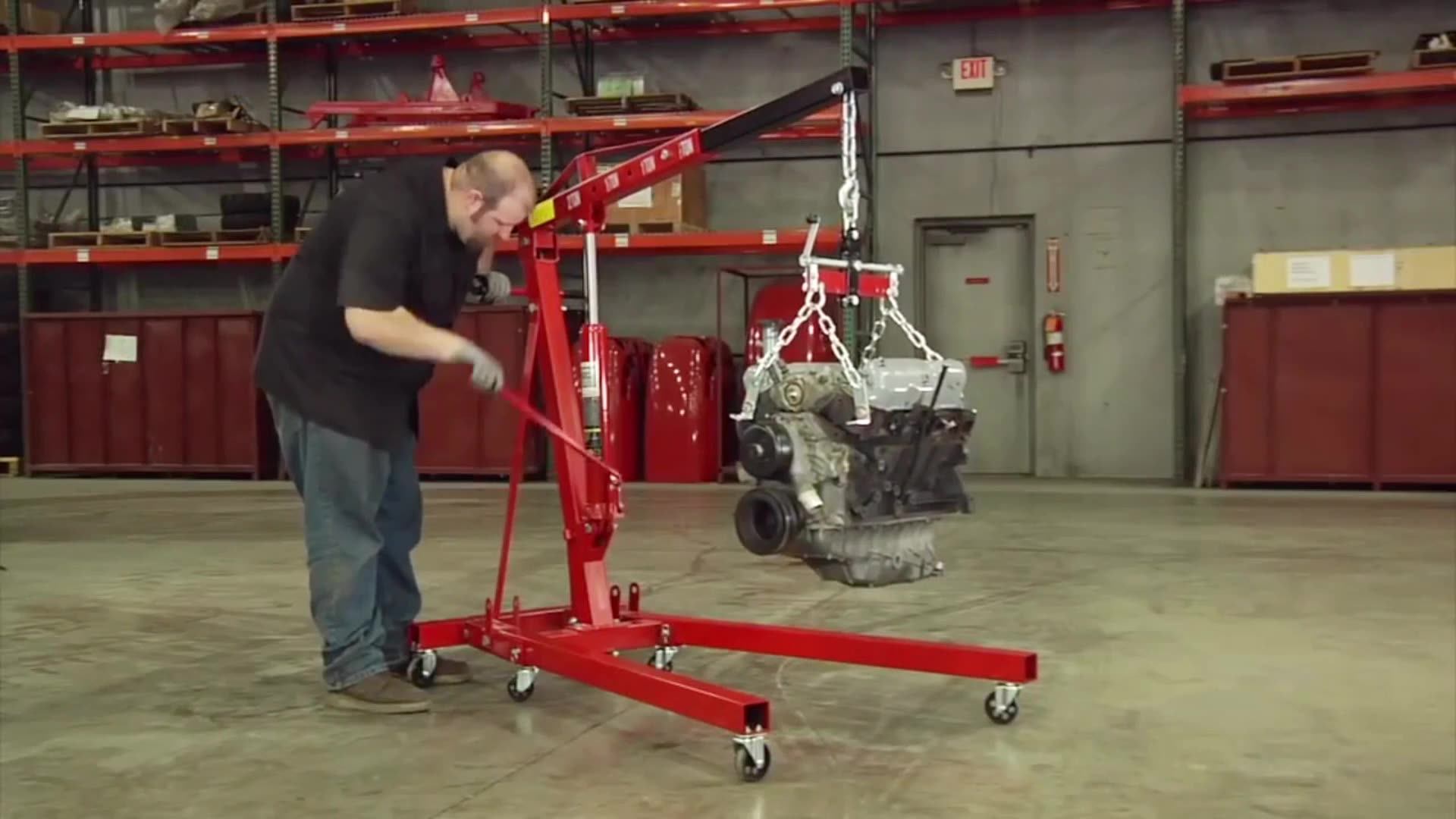 New 2 Ton Hydraulic Engine Hoist Shop Crane Hoist Jack Crane Lift ...