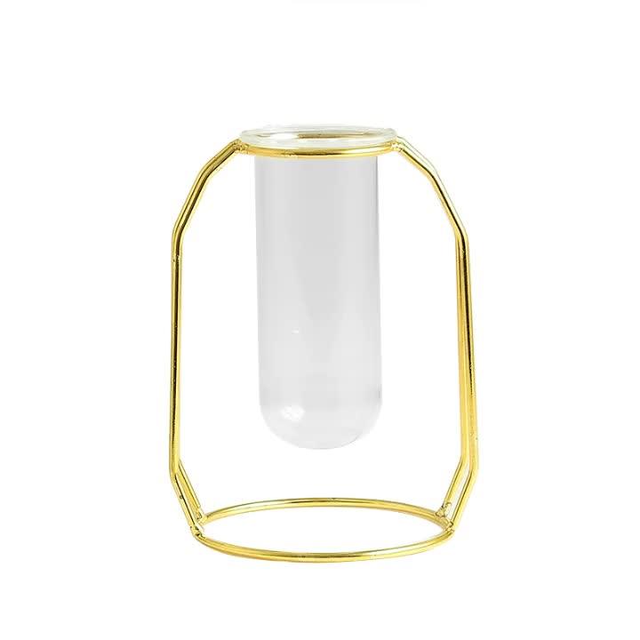 Decorative Glass Metal Transparent Glass Tube Minimalist Test Tube ...