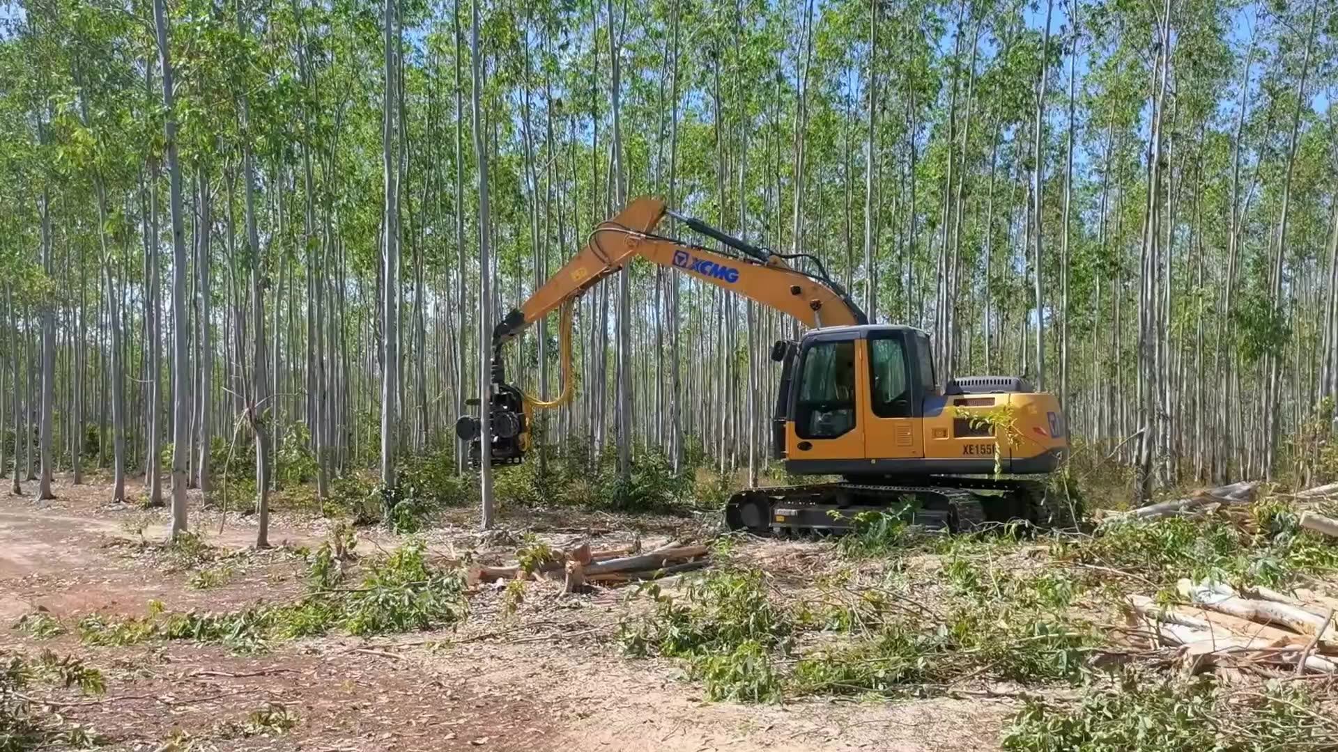 Tree Harvesting Head With Log Grapple Logging Machine For Excavator ...