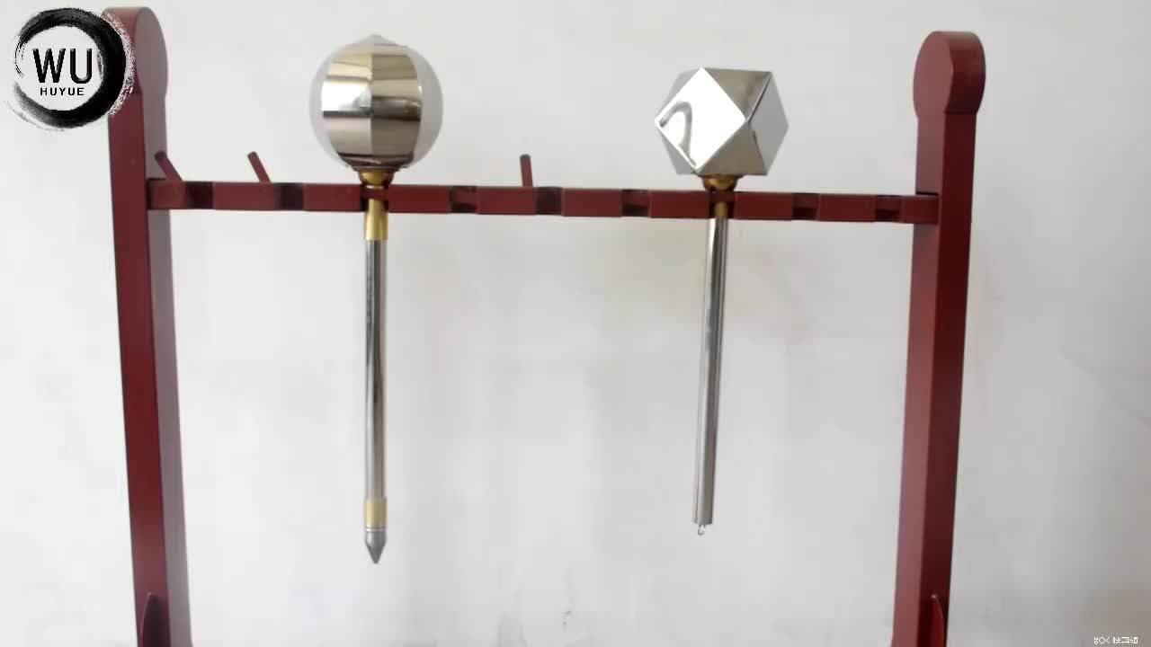 Chinese Traditional Wushu Weapon Stainless Steel Octagon Hammers Pair ...