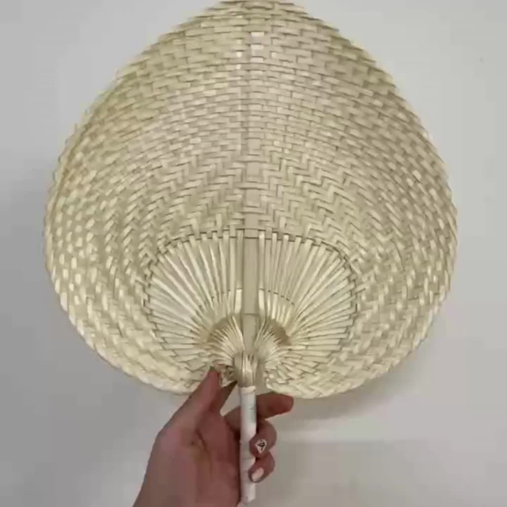 Handfan Raffia Fan Made In Vietnam Bamboo Wedding Summer Hand Palm Leaf ...