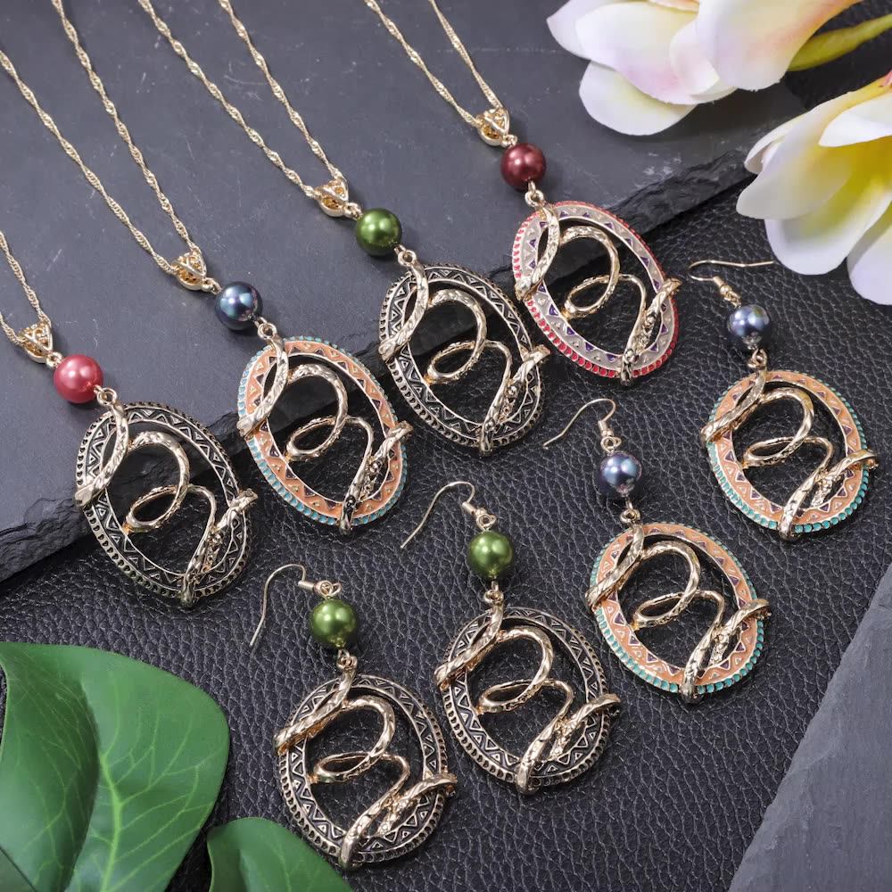 Cring Coco New Samoan Dangle Ellipse Irregular Pearl Necklace Set ...