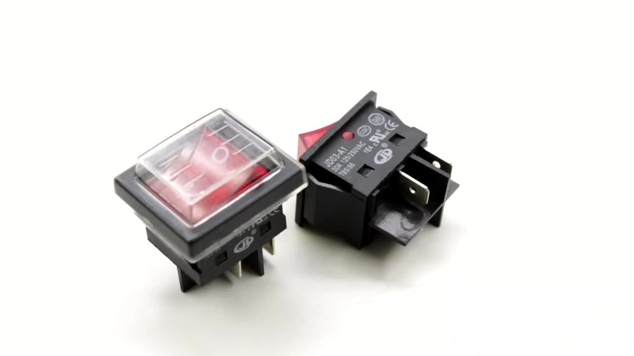 Jsh Kcd4 Dpst 4pin On-off Illuminated 30a 250vac Waterproof Rocker ...