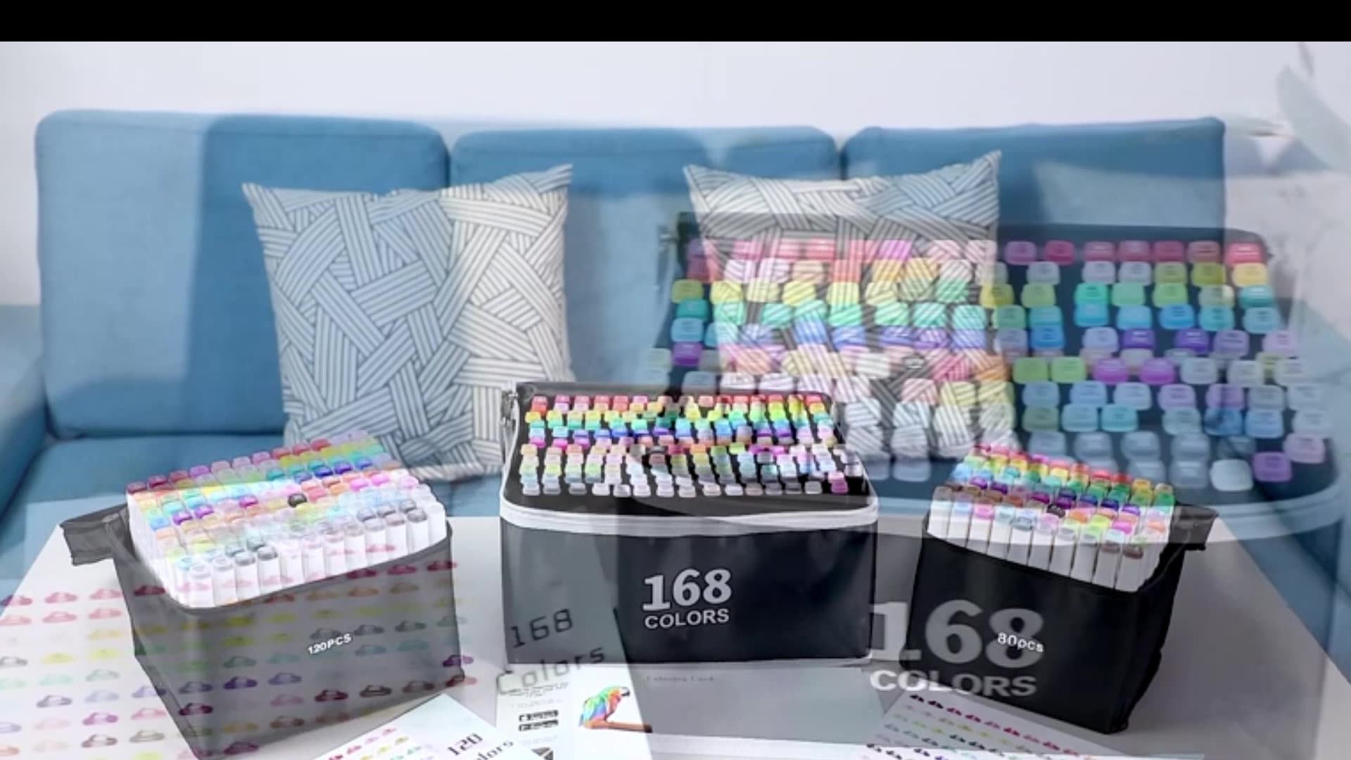 262pcs/set Portable Poster Colour Diy Making Pen Acrylic Art Paint Dual ...