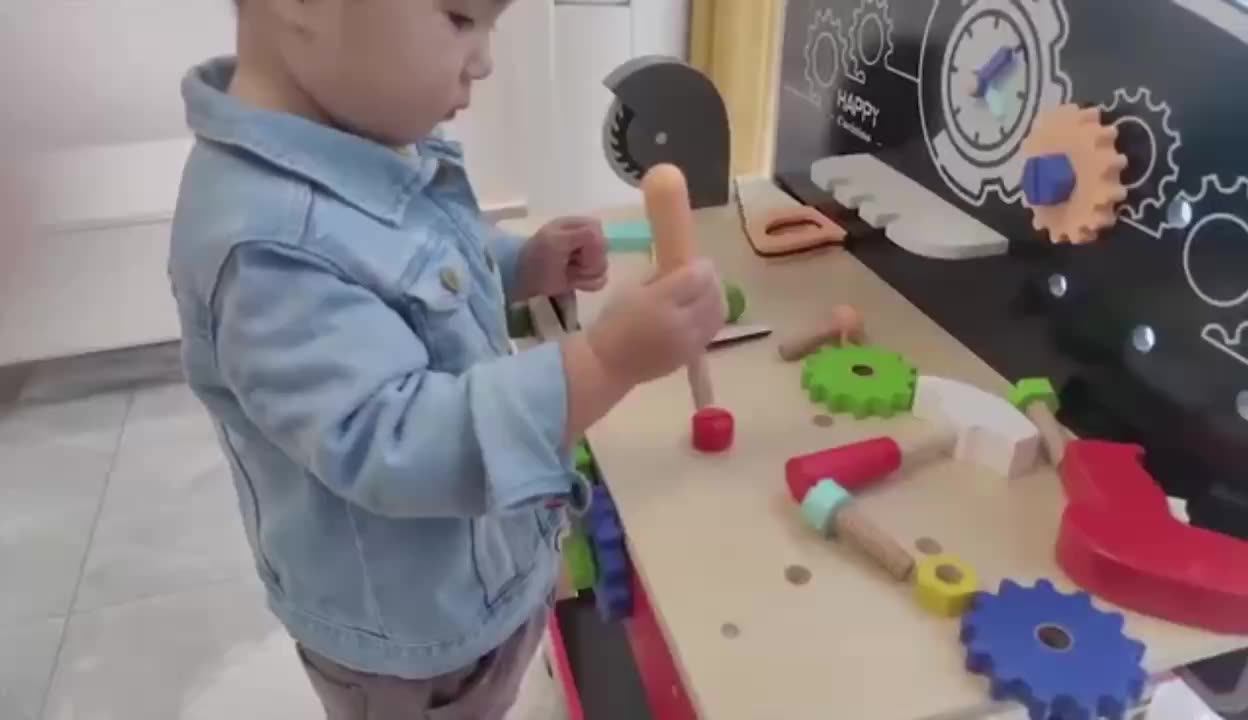 New Design Wooden Work Bench Disassembly Screw Game Tool Table Toy ...