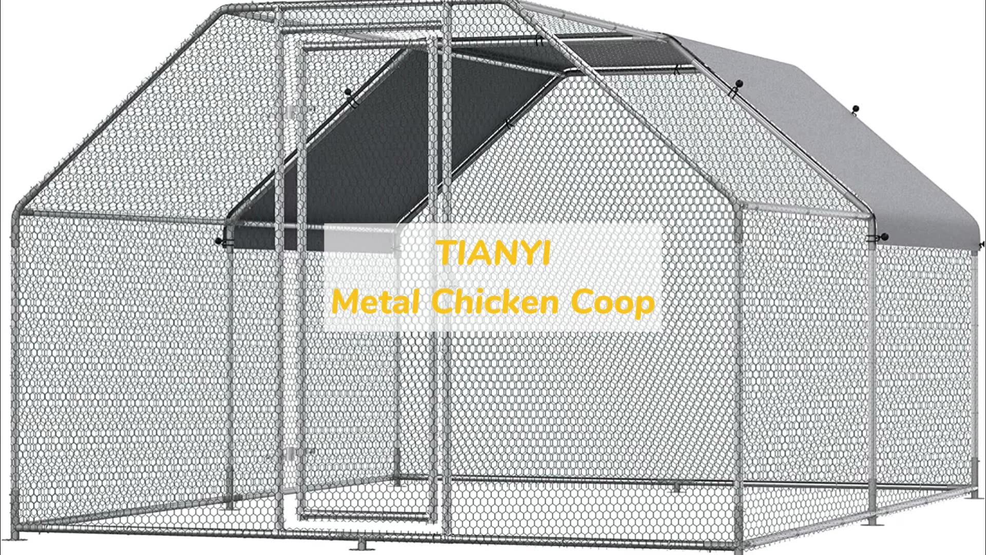 Chilochilo 18m/sq Galvanized Chicken Run Metal Chicken Coop With Roof ...