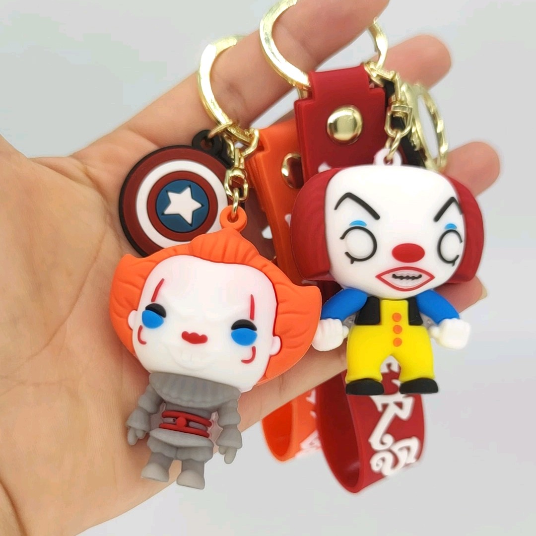 Halloween Decorations Clown Keychains 3d It & Chucky Pvc Rubber Guy ...