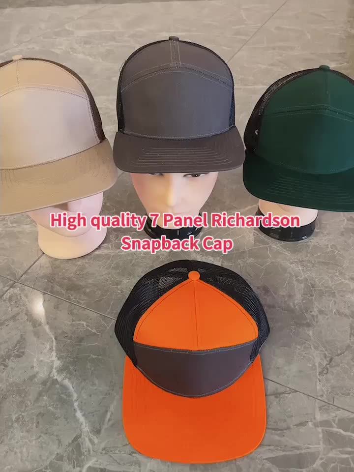 Wholesale Custom Embroidery 7 Panel Richardson Style 958 Snapback Flat ...