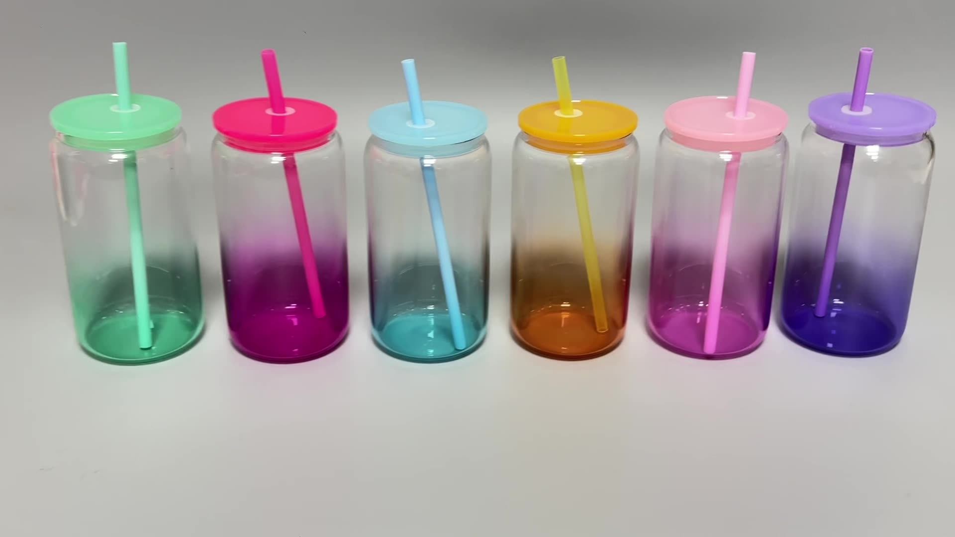 Usa Warehouse Sublimation 16oz Ombre Gradient Jelly 20oz Glass Can Beer ...