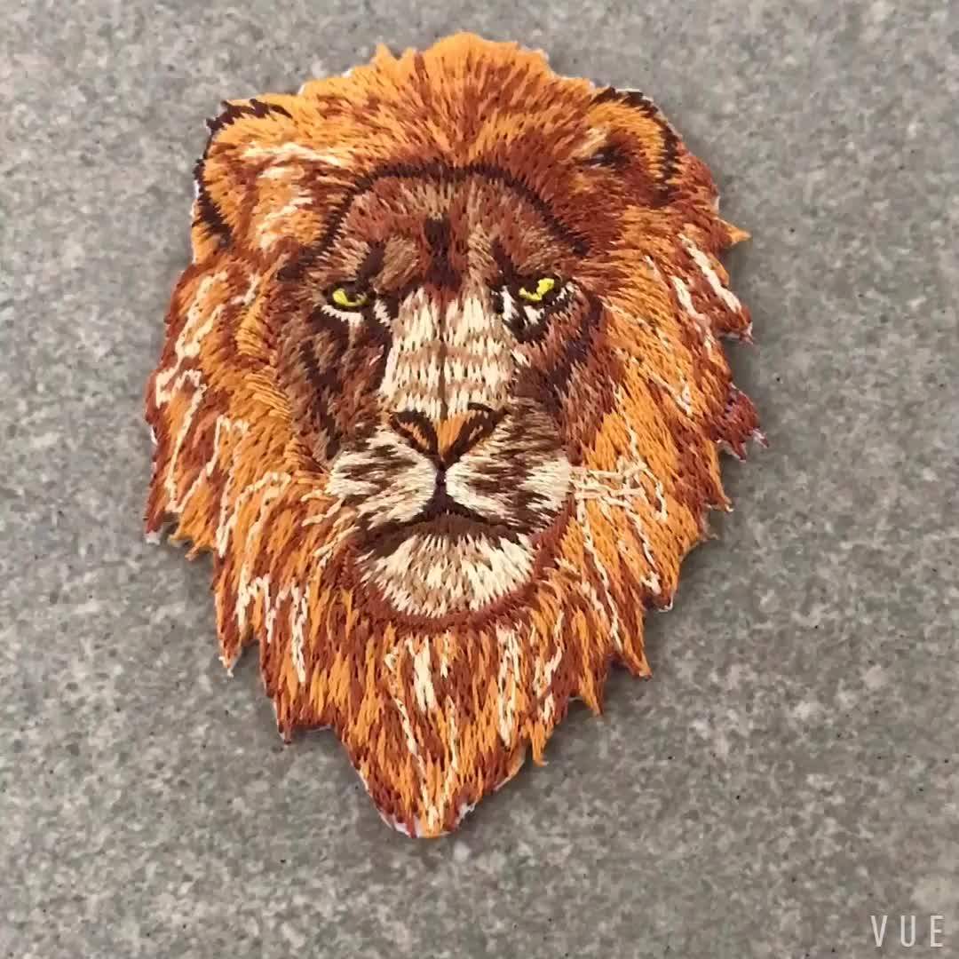 Wholesale Heat Press Embroidered Iron Animal Lion Patches For Clothes ...