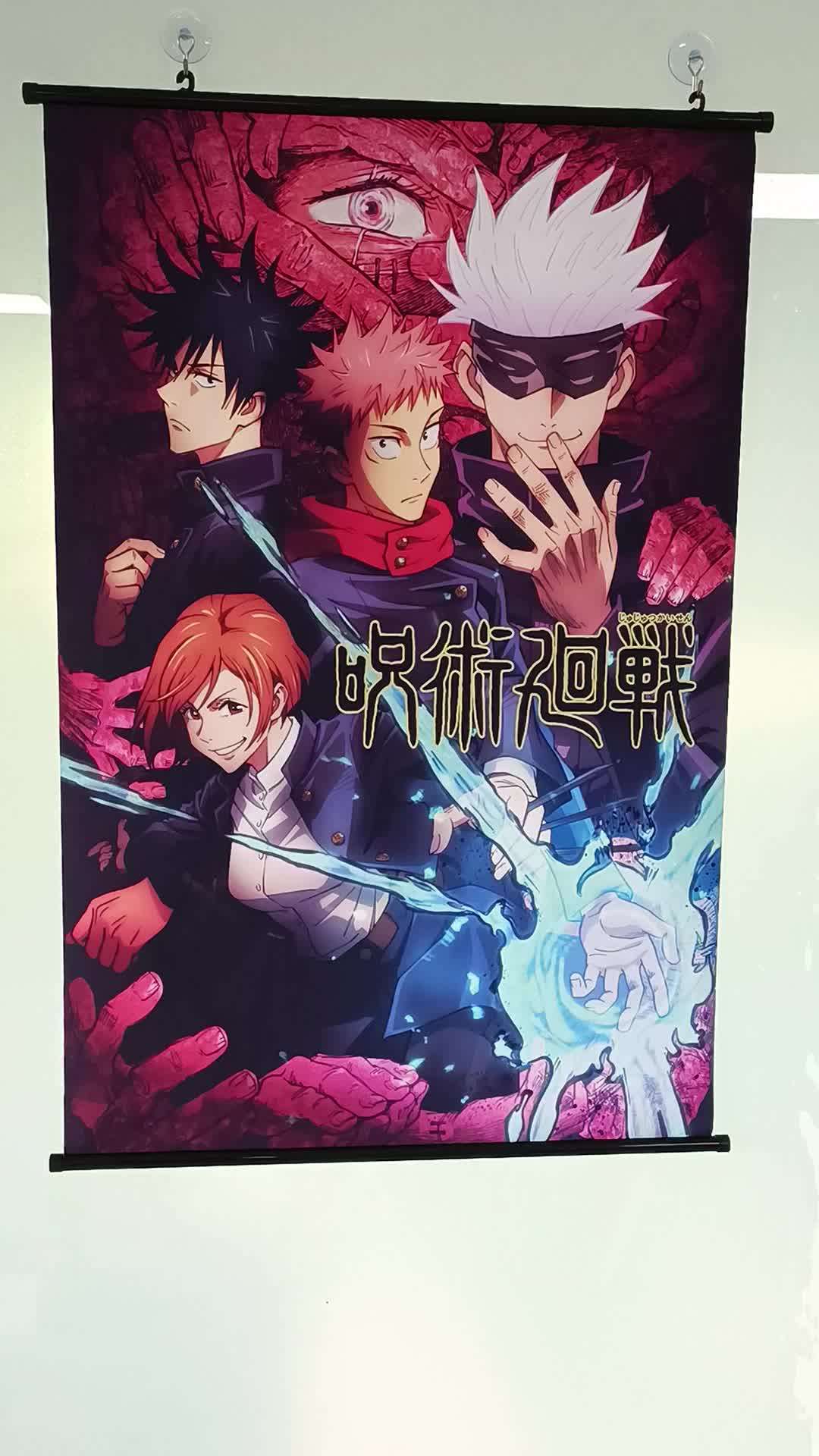 Cartoon Genshin Impact Scroll Canvas Wall Hanging Painting Keqing Ganyu ...