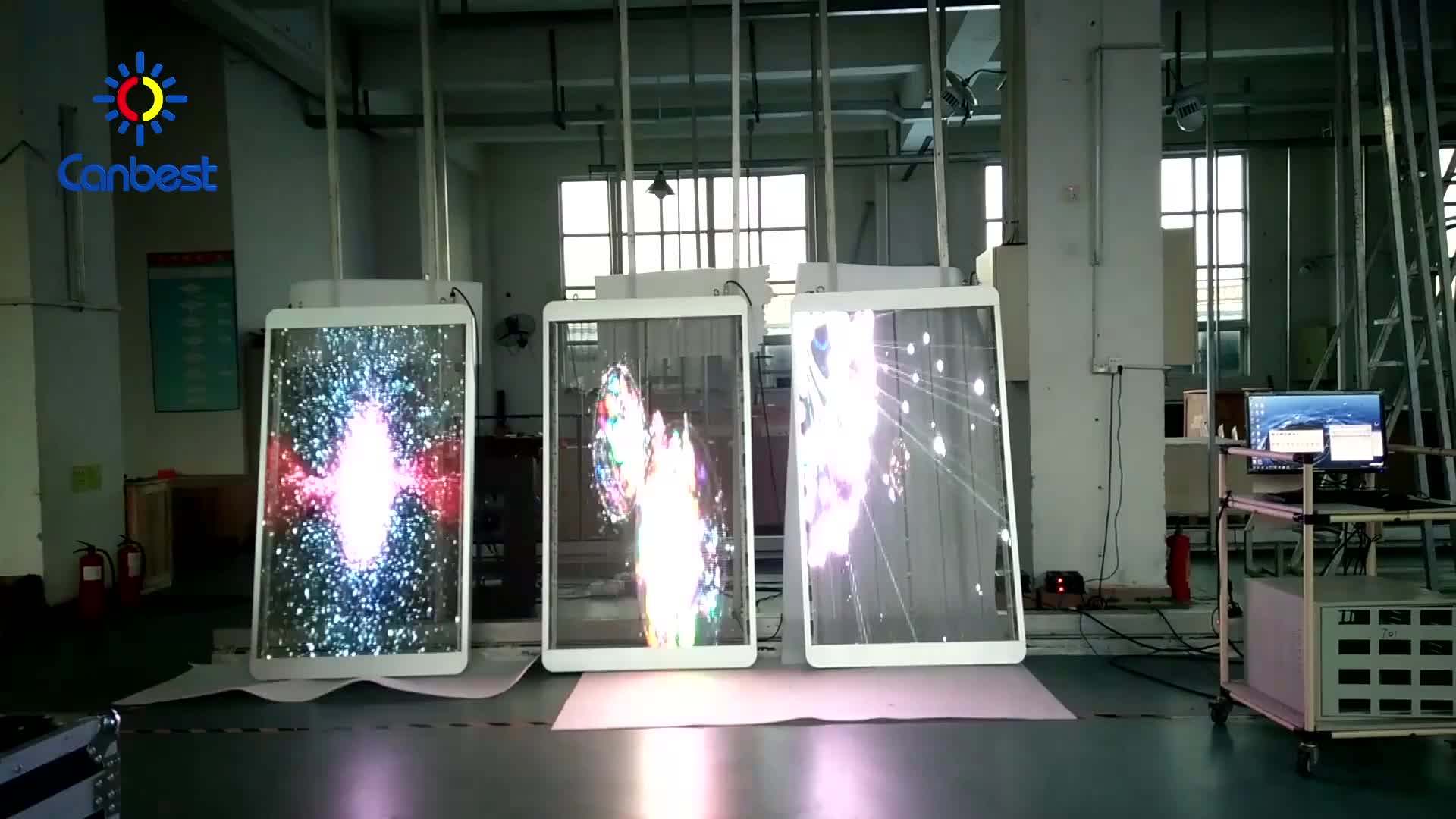 See-through Reclame Screen Video Muur Glazen Raam Display Transparant ...