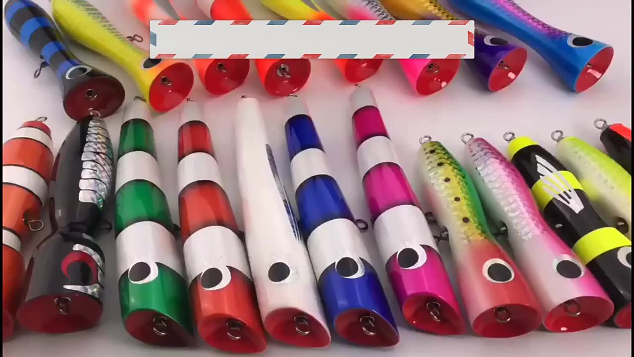 Oem Wooden Popper Trolling Lure 220mm 120g Floating Big Game Topwater ...