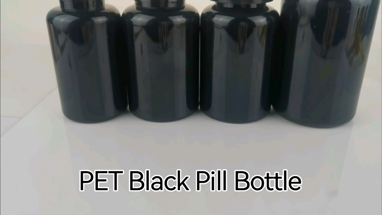 Black Pet Medicine Pill Packer Bottles With Child Safety Cap In Stock 200ml 200cc 200g 58x113mm ...
