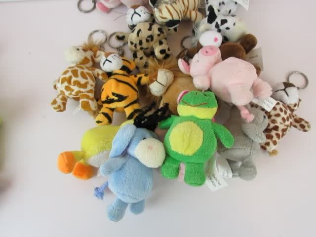 Custom Mini Stuffed Animal Plush Keychains Toys Rabbit Bear Sheep Shark ...