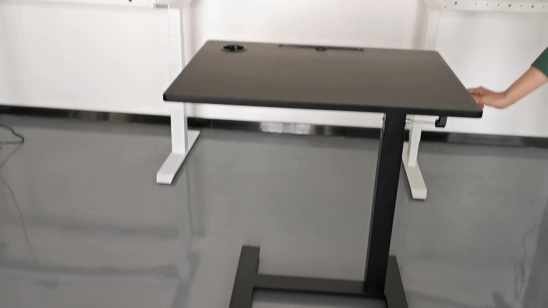 Single Leg Height Adjustable Table Hospital Table Bed Side Table Manual ...