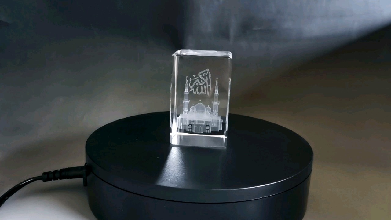 Custom 3d Laser Engraved Islamic Masjid Nabawi Allah Crystal Glass ...